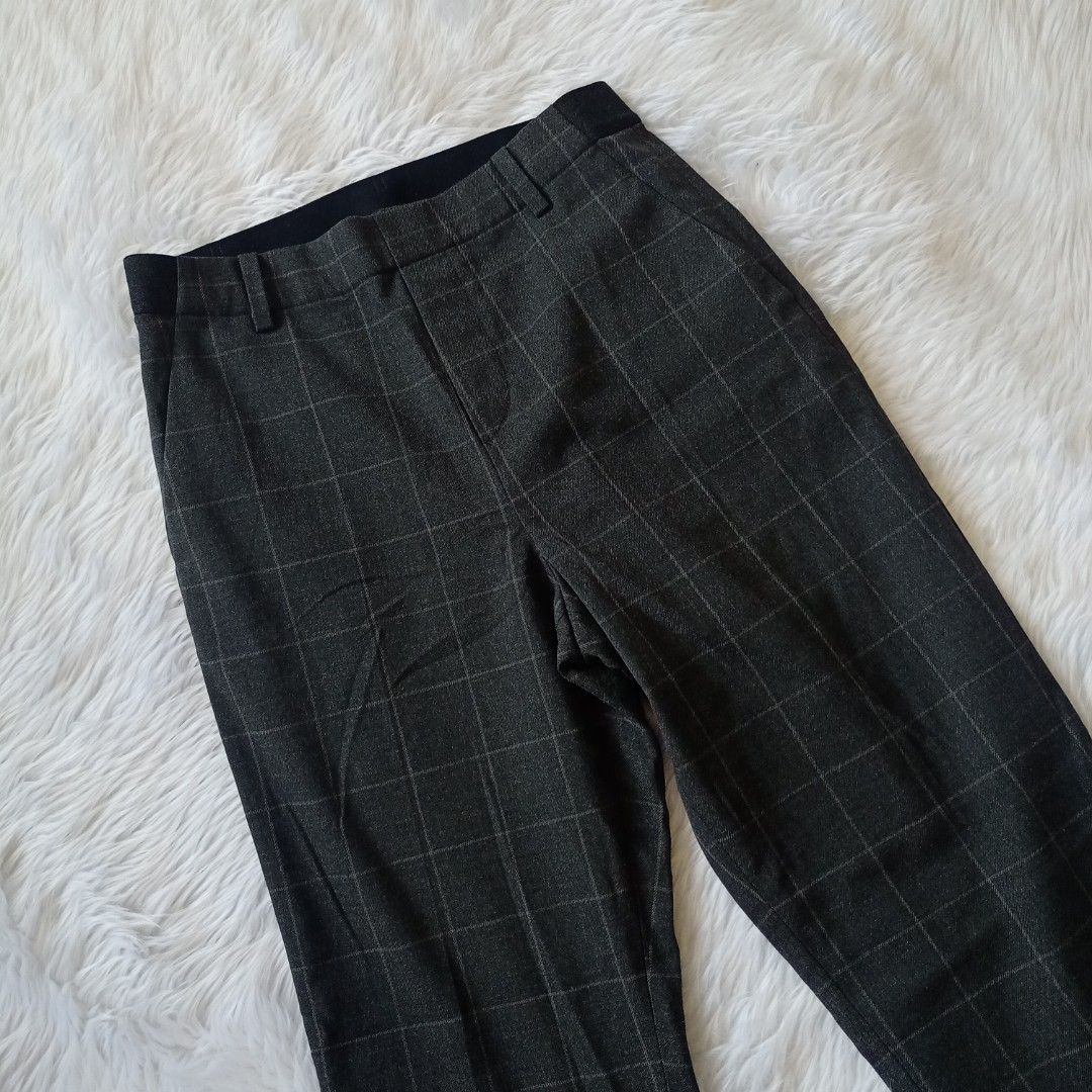 UNIQLO Grid Ezy Tucked Ankle Pants, Women's Fashion, Bottoms, Other ...