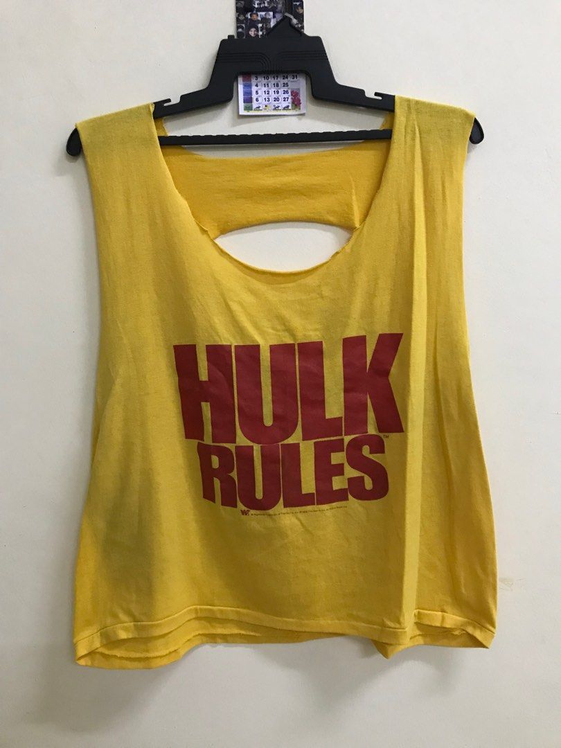 Vintage 1988 Hulk Rules Muscle Tank Top, Men's Fashion, Activewear on ...