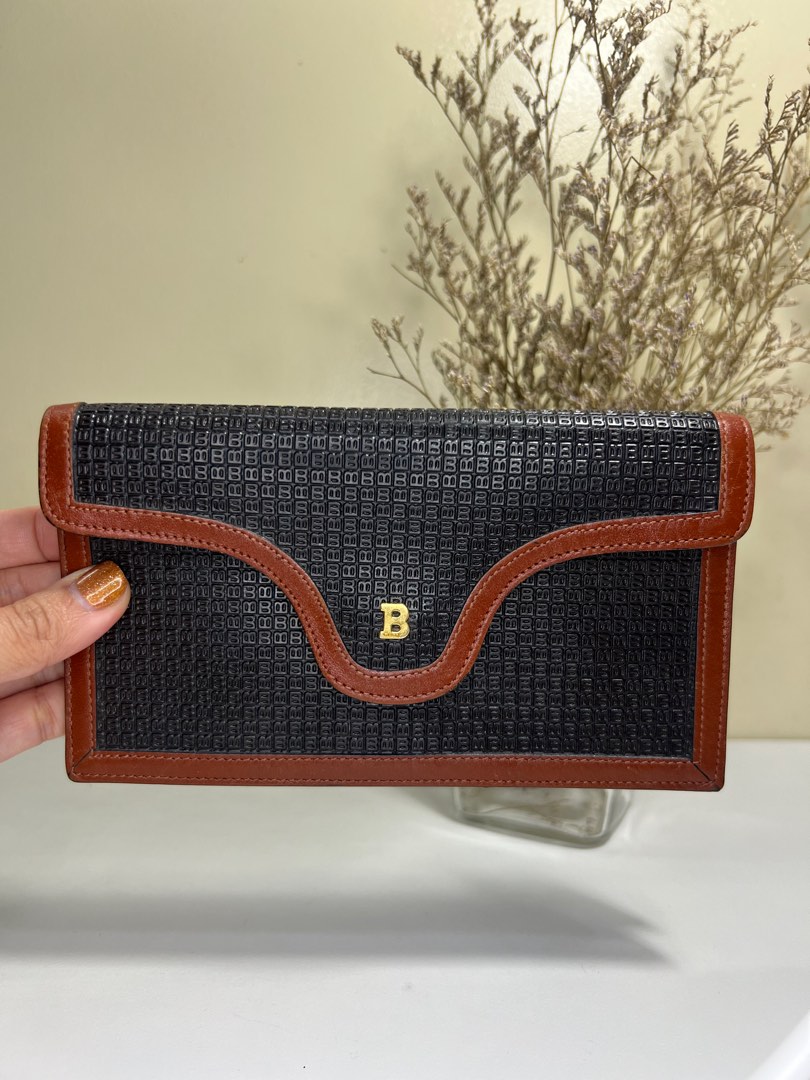 Vintage Bally Black and Brown Wallet With B Logo, Women's Fashion, Bags ...