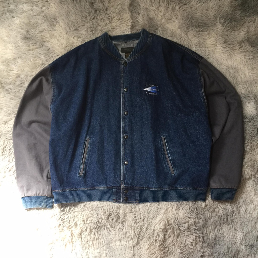 vintage denim varsity jacket, Men's Fashion, Coats, Jackets and ...
