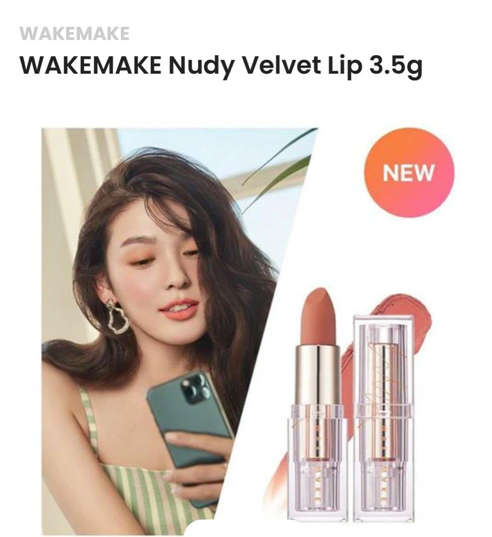 WAKEMAKE Nudy Velvet Lip, 美容＆個人護理, 健康及美容 - 皮膚護理, 化妝品 - Carousell