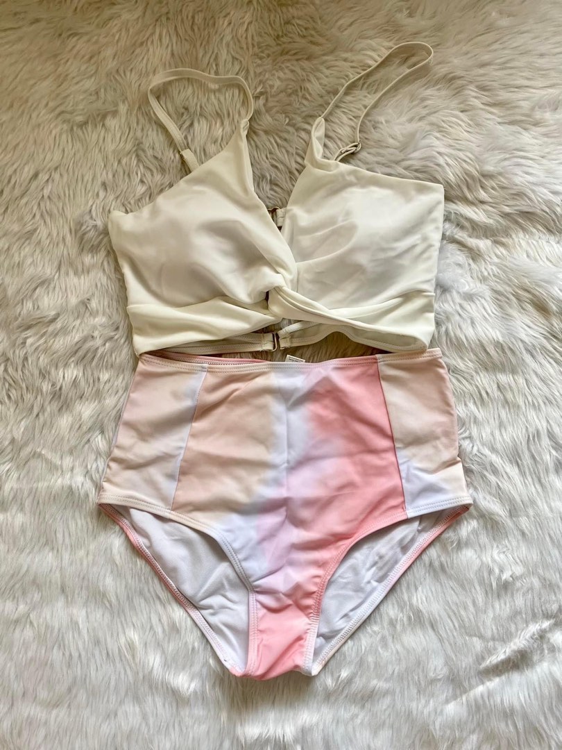 White Rainbow 2 piece Swimsuit , Women's Fashion, Swimwear, Bikinis ...