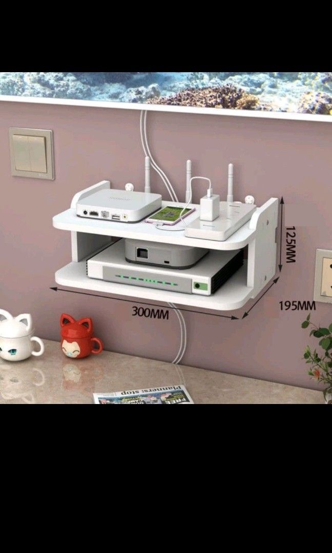 Wifi router storage wall shelf, Furniture & Home Living, Home Decor ...