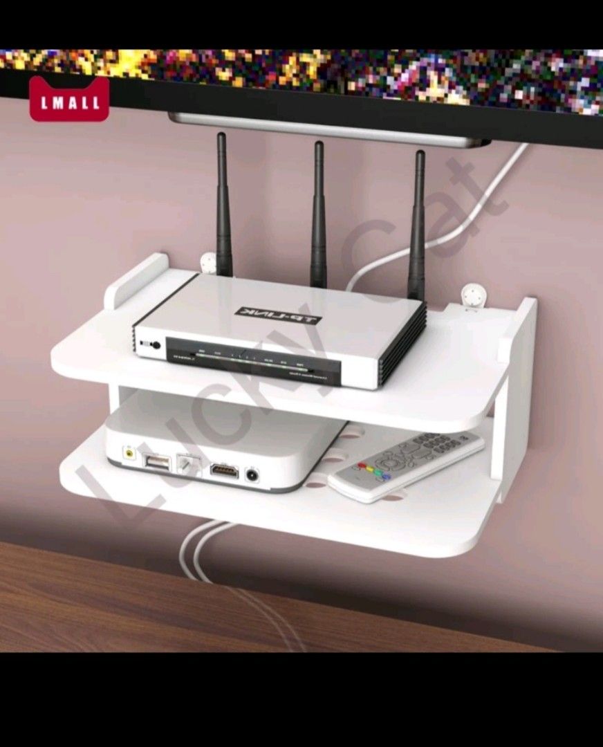 Wifi router storage wall shelf, Furniture & Home Living, Home Decor ...