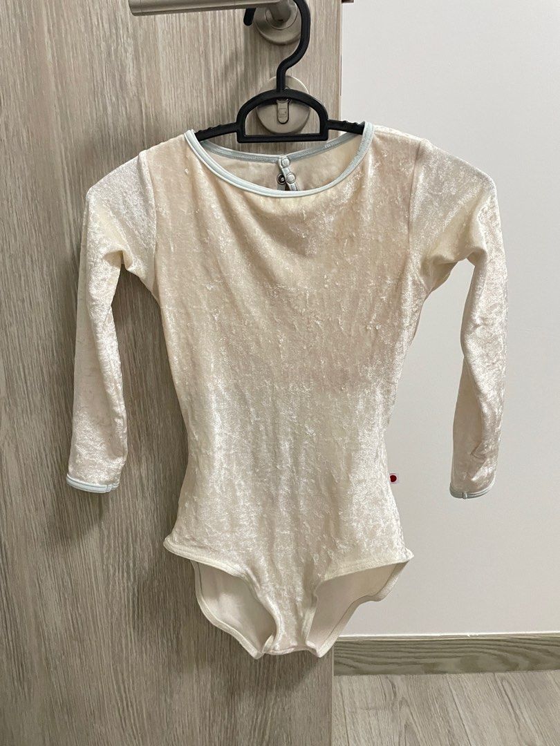 Yumiko white Velvet ballet leotard yoga pirate, Women's Fashion ...