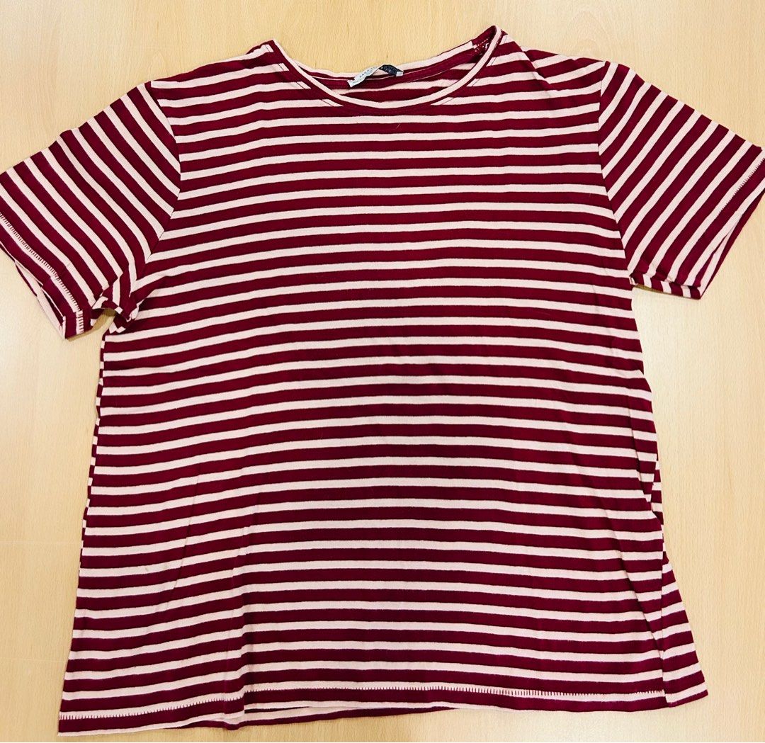 Zara Trafalic Red Striped Tee, Women's Fashion, Tops, Shirts on Carousell