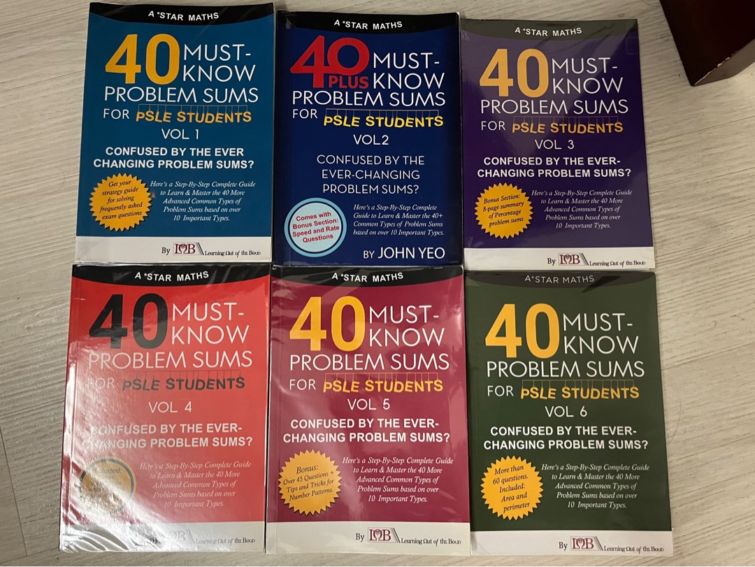 40 MUST KNOW PROBLEM SUMS FOR PSLE STUDENTS (1 set-6 volumes) - 1 set ...