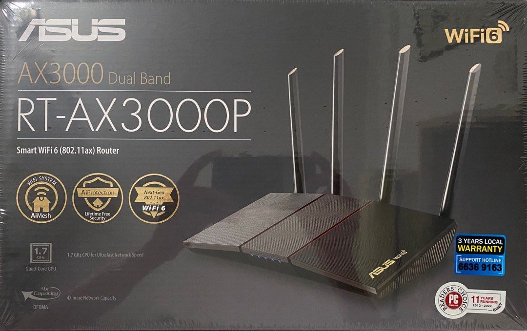 Asus RT-AX3000P Dual Band WiFi 6 Router, Computers & Tech, Parts ...