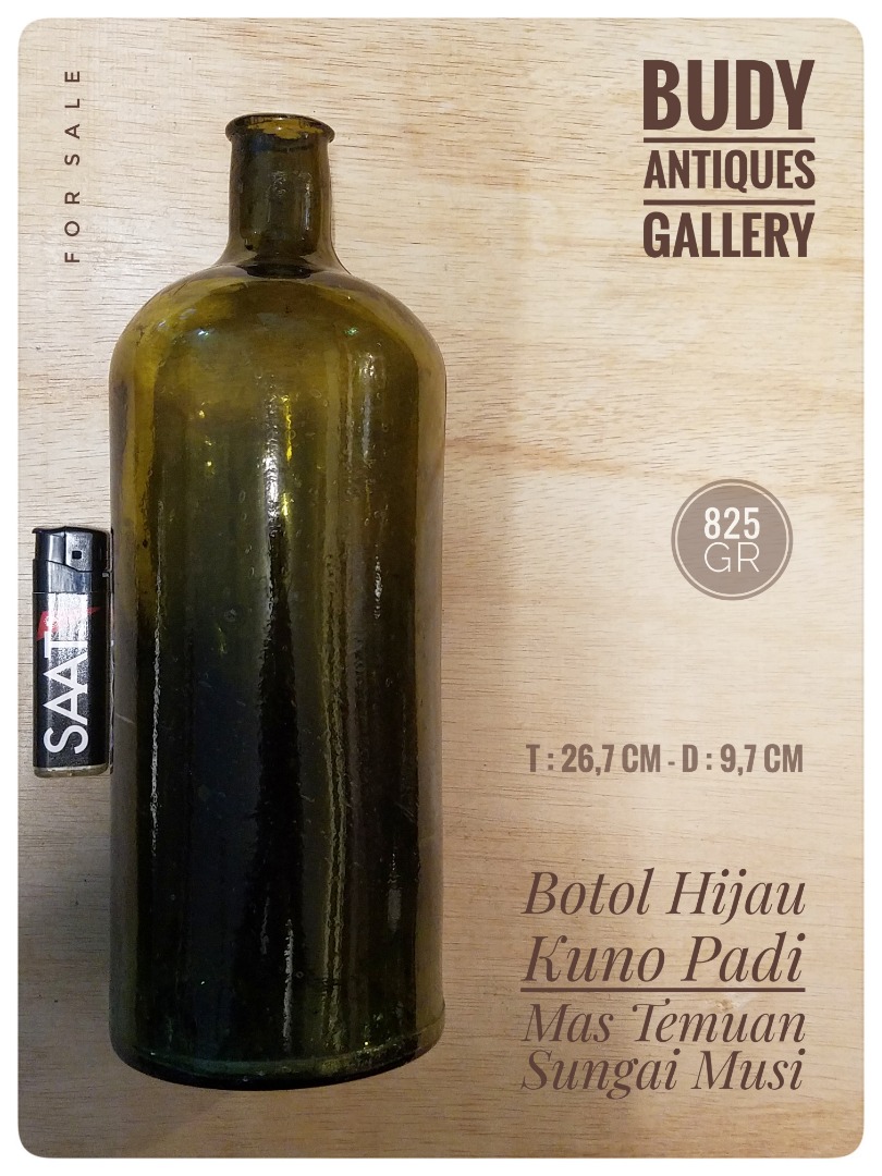 Botol Hijau Kuno Marking Padi - Mas Temuan Musi, Antik, Pajangan di ...