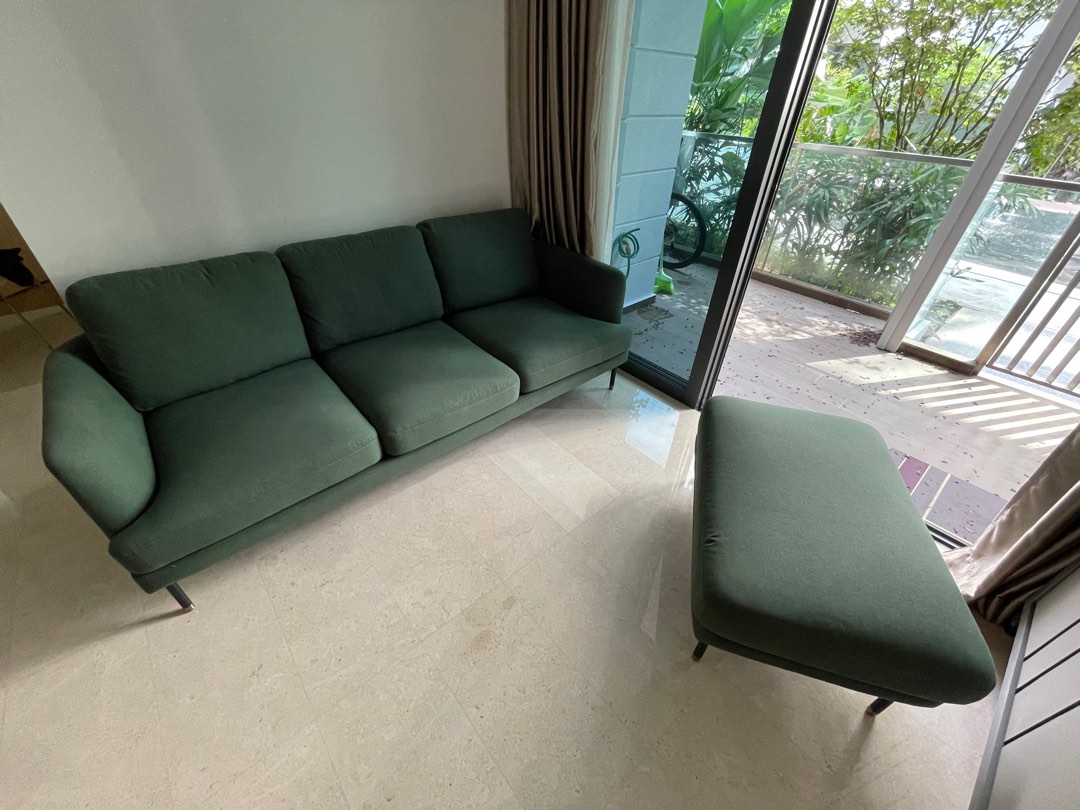 Castelry Pebble 3 Seater Sofa with Ottoman, Furniture & Home Living ...