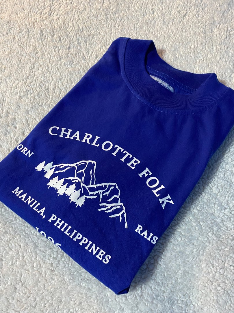 Charlotte Folk Royal Blue Crew Neck Tee, Men's Fashion, Tops & Sets ...