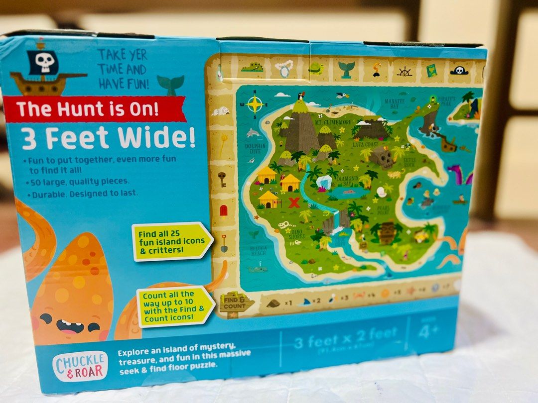Chuckle & Roar 3 Feet Wide Seek & Find Floor Puzzle 3ftx2ft Size 50 pcs ...