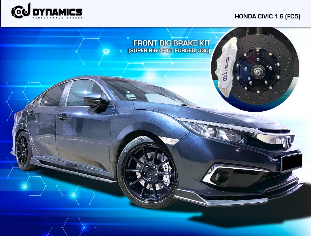 CJ DYNAMICS FRONT BIG BRAKE KIT (SUPER BIG 4-POT FORGED, 330) ON HONDA ...