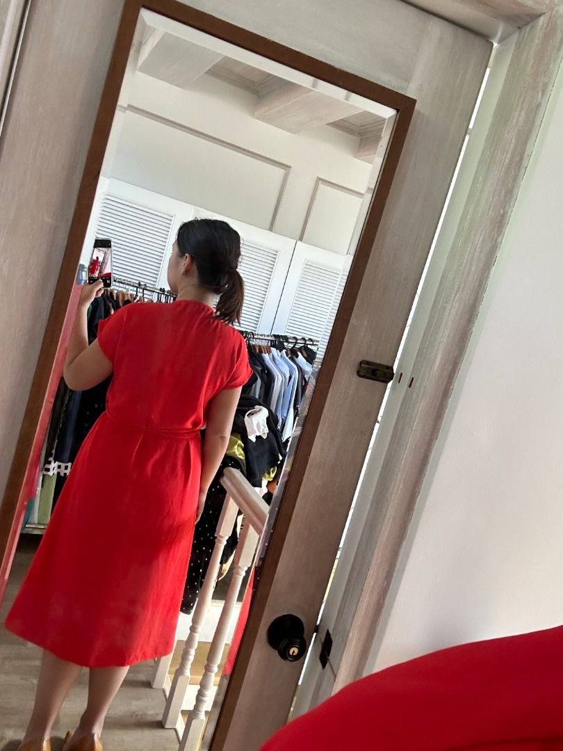 Classic Zara Basic Red Wrap Dress - A Wardrobe Staple!, Women's Fashion ...