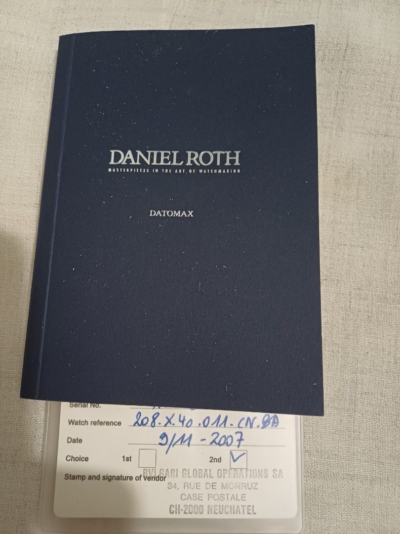 DANIEL ROTH DATOMAX LARGE 38x41mm 18K PINK GOLD unpolished, Luxury ...