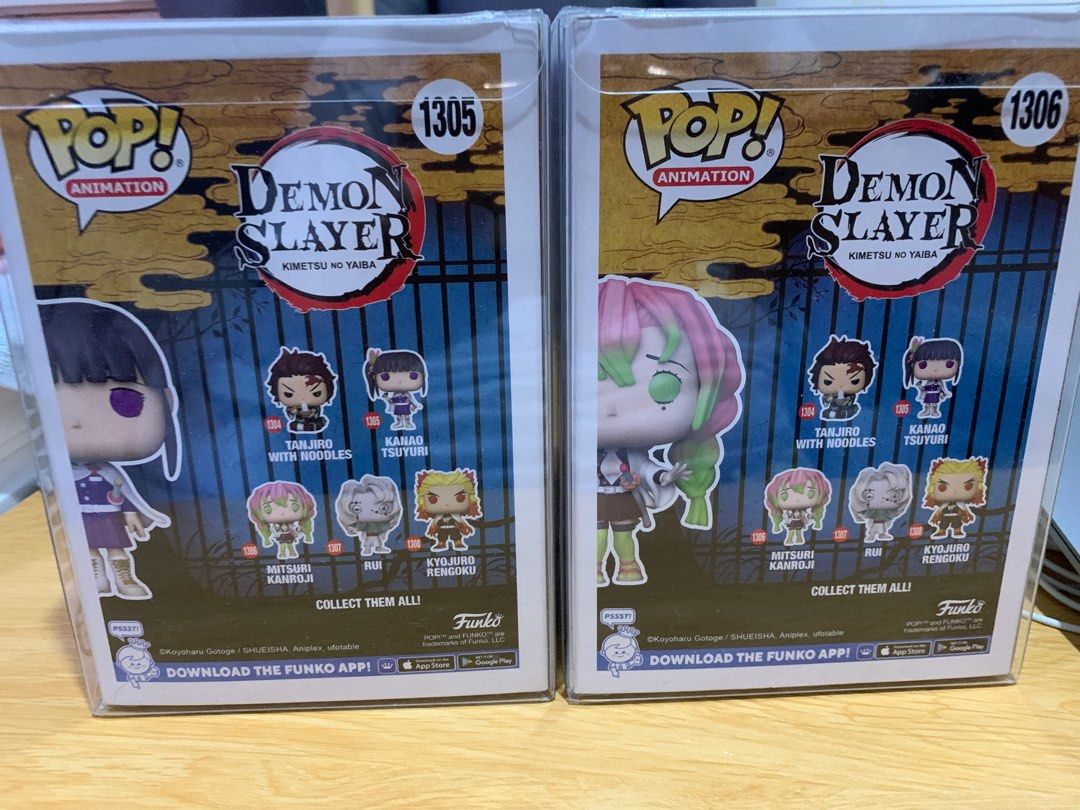 Demon slayer funko pop set mitsuri and kanao with protector, Hobbies ...