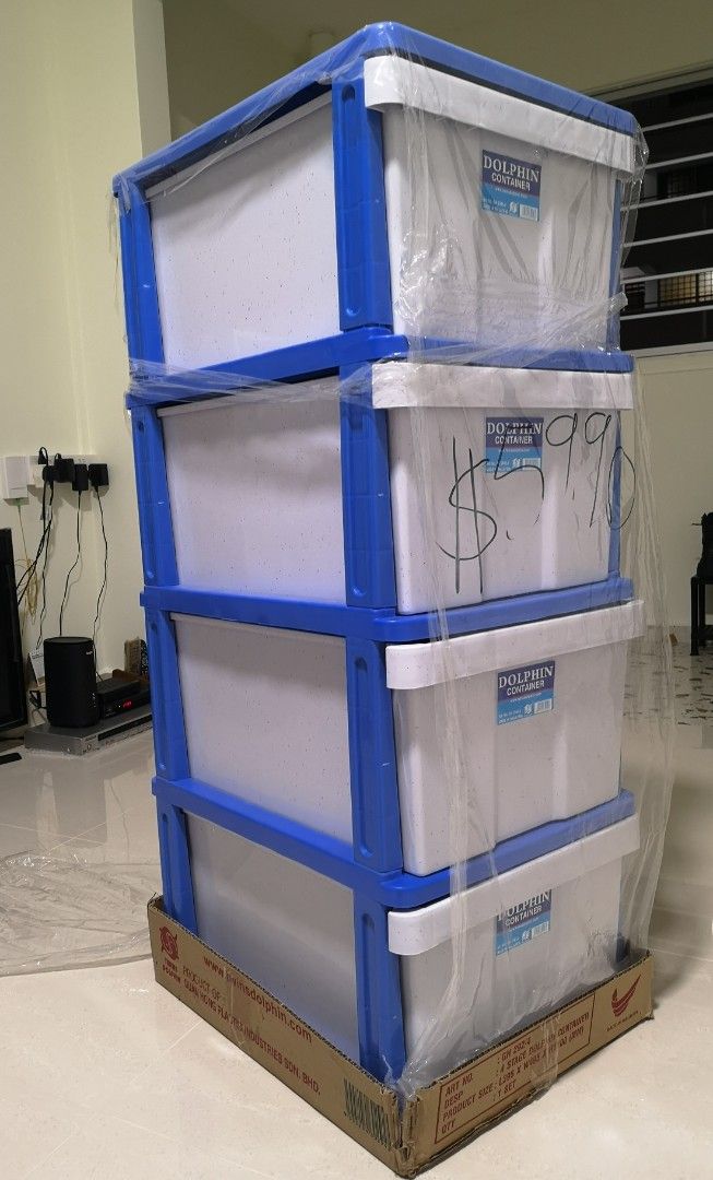 Dolphin 4-tier storage container (brand new), Furniture & Home Living ...