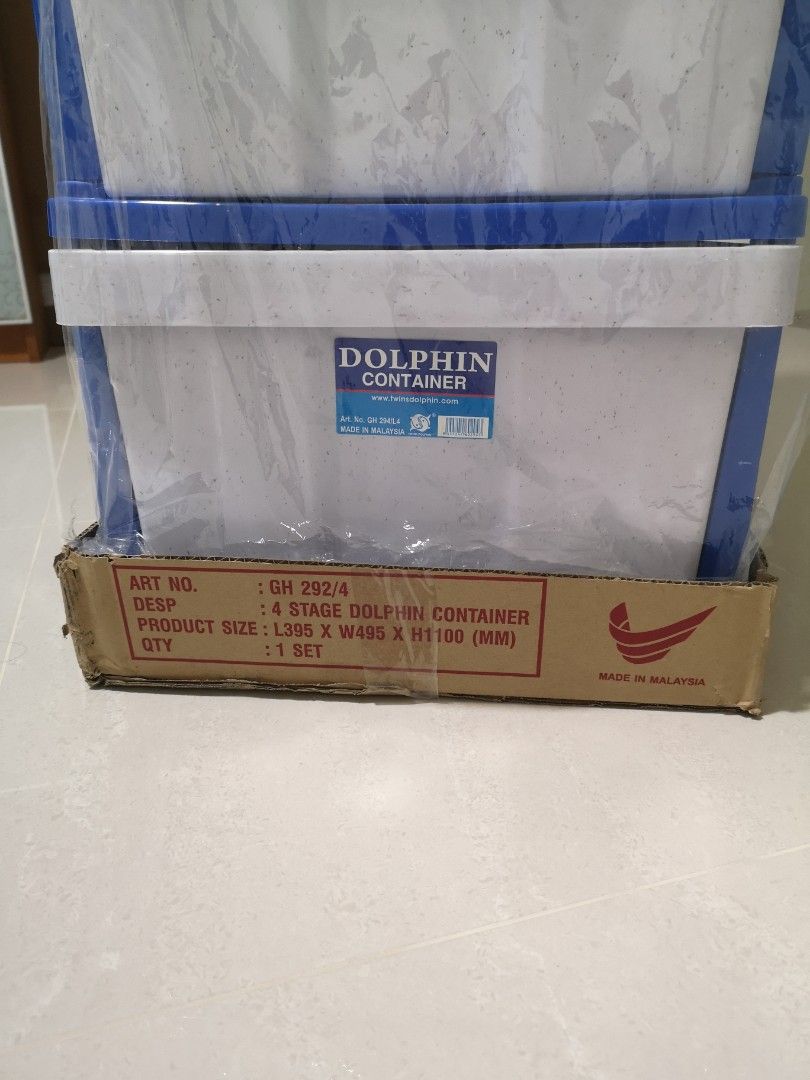 Dolphin 4-tier storage container (brand new), Furniture & Home Living ...