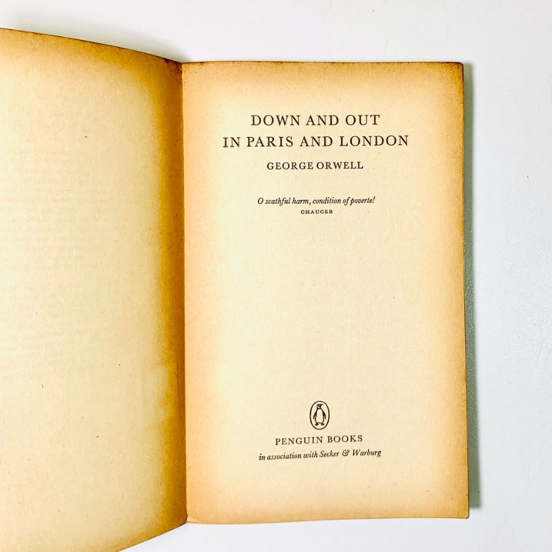 Down And Out In Paris And London by George Orwell (Penguin Modern ...