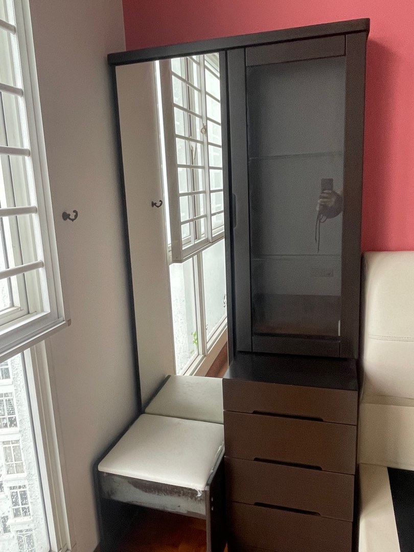 Dressing Table With Mirror, Furniture & Home Living, Furniture, Shelves ...