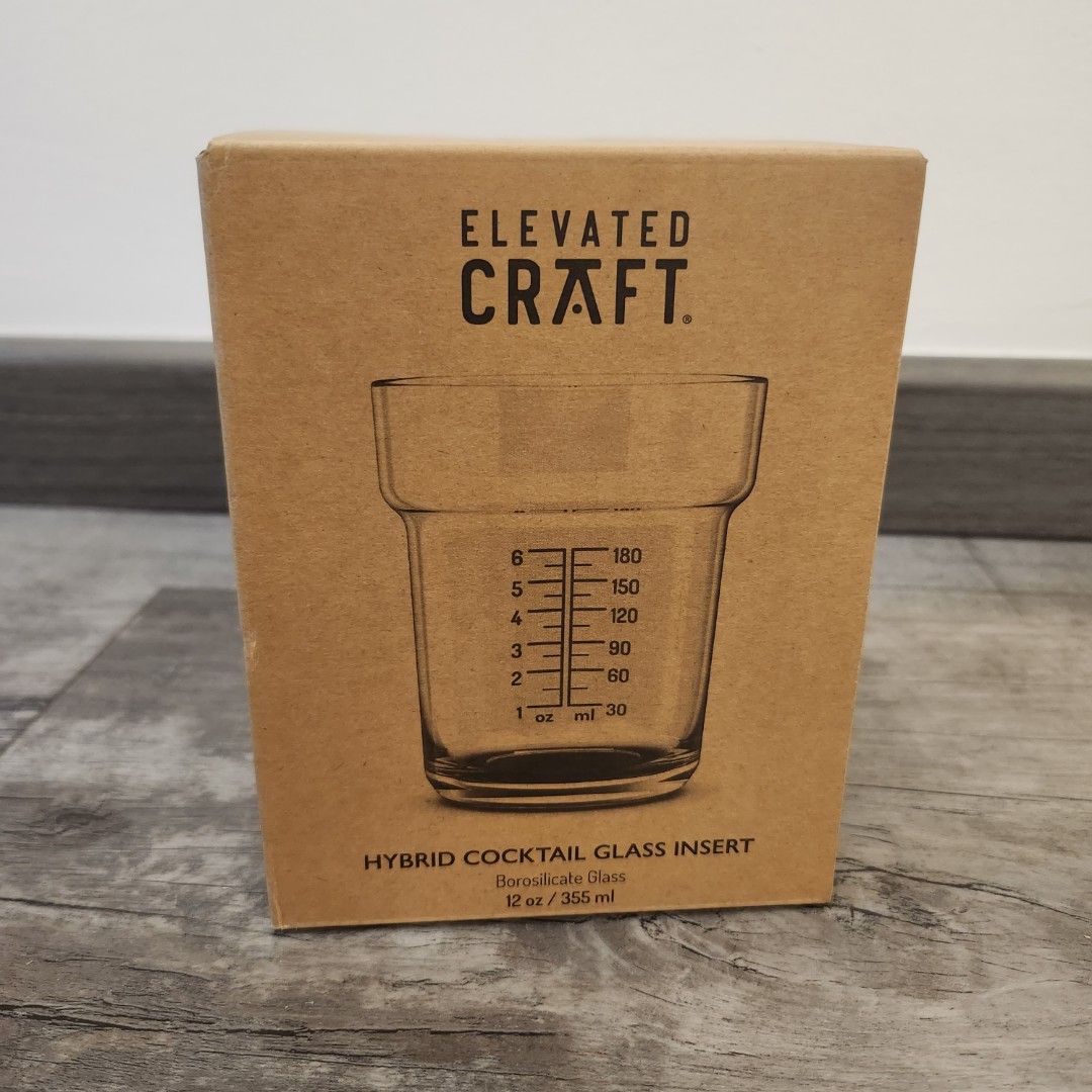 Elevated Craft Cocktail Glass with measuring guide, Furniture & Home ...