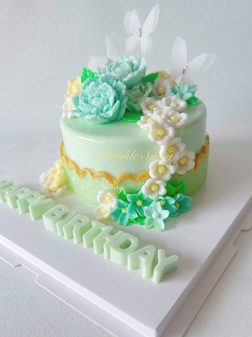 Flower agar agar cake/ Birthday cake/ Jelly cake/ longevity cake ... Flower agar agar cake/ Birthday cake/ Jelly cake/ longevity cake ...