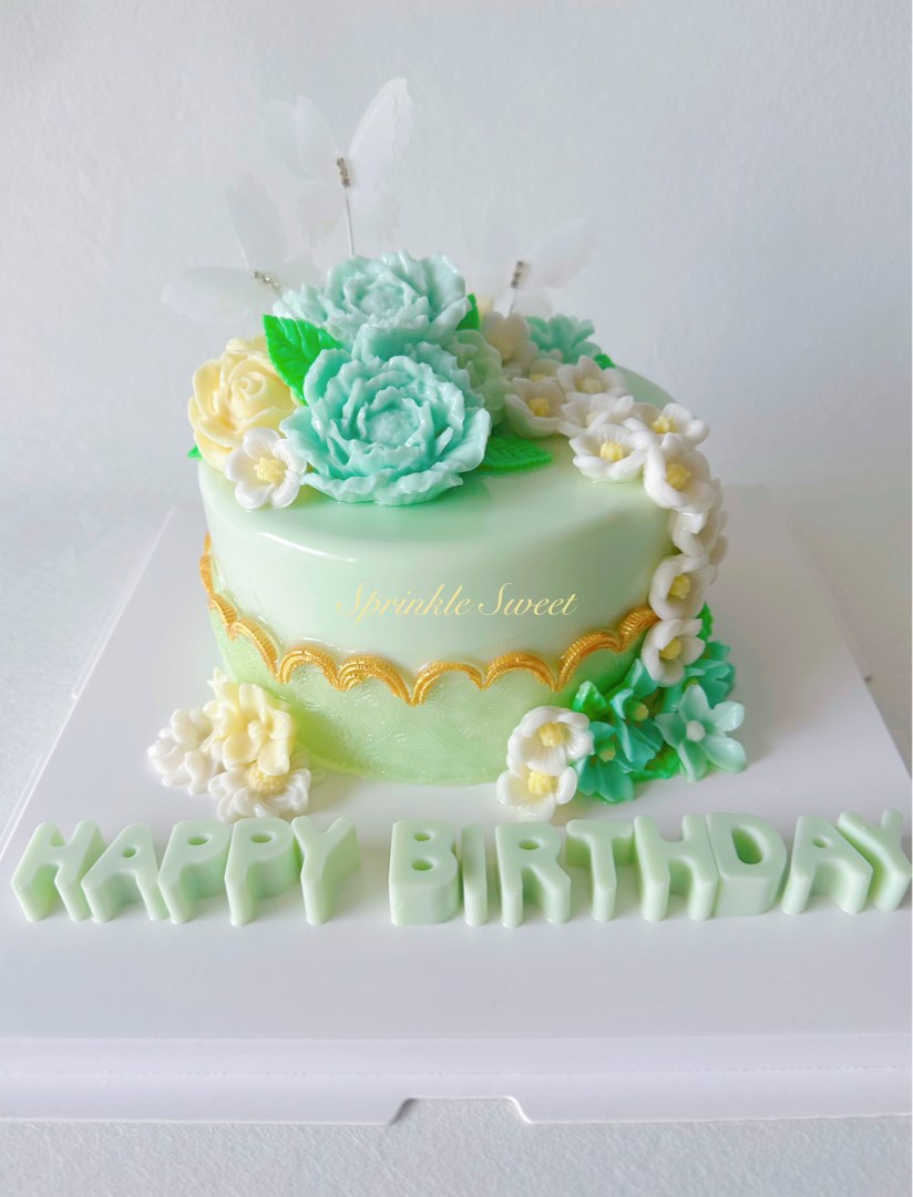 Flower agar agar cake/ Birthday cake/ Jelly cake/ longevity cake ... Flower agar agar cake/ Birthday cake/ Jelly cake/ longevity cake ...
