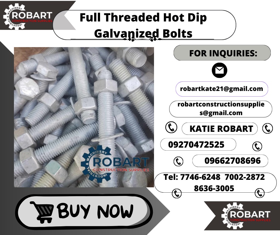 Full Threaded Hot Dip Galvanized Bolts, Commercial & Industrial ...