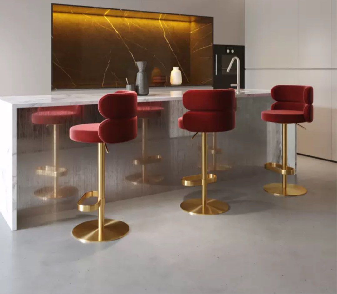 GLAASO Modern Luxury Bar Stool, Furniture & Home Living, Furniture ...
