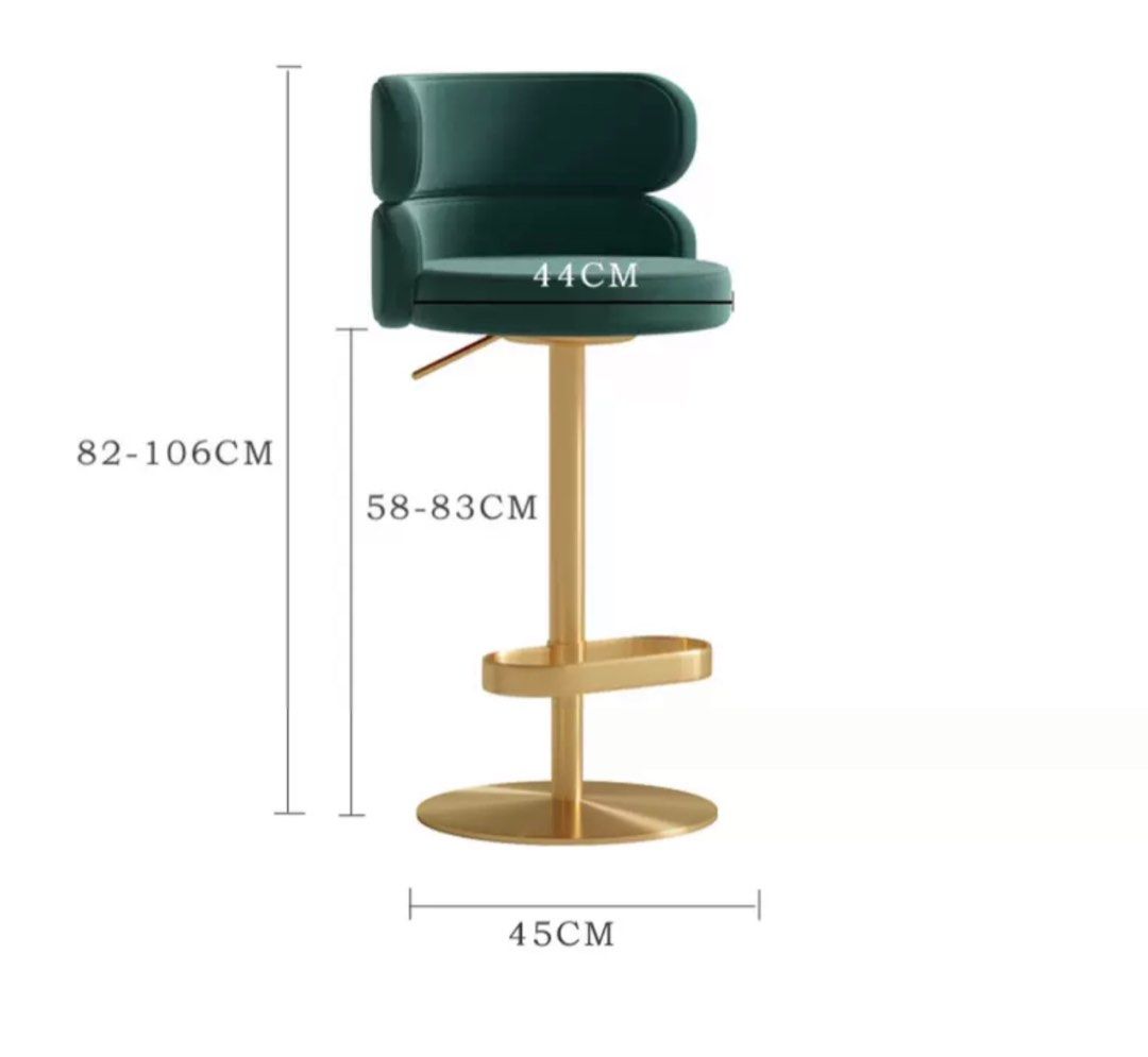 GLAASO Modern Luxury Bar Stool, Furniture & Home Living, Furniture ...