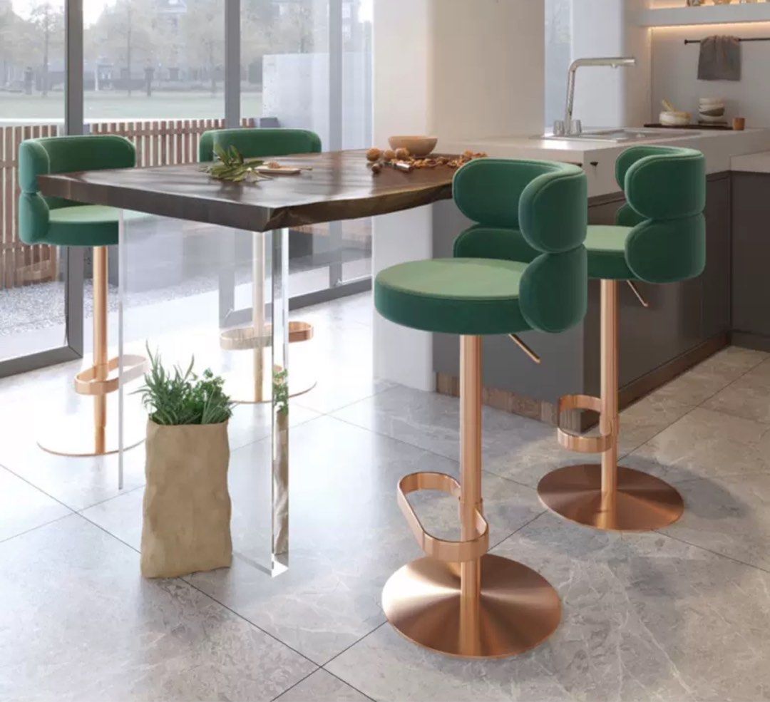 GLAASO Modern Luxury Bar Stool, Furniture & Home Living, Furniture ...