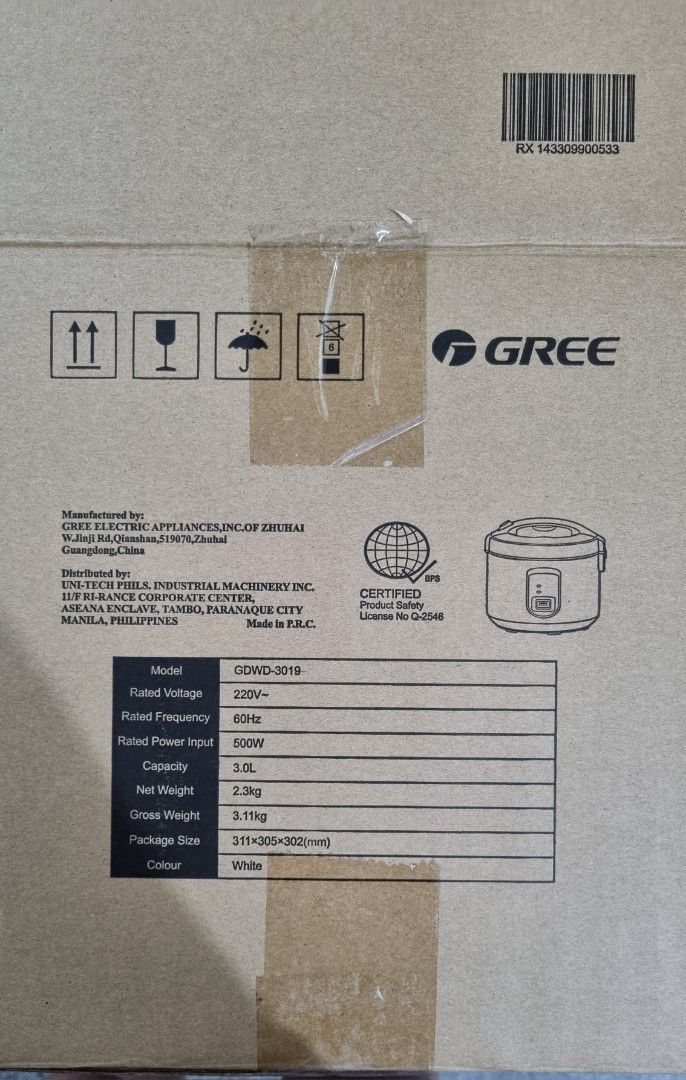 Gree 3L Rice Cooker GDWD-3019, TV & Home Appliances, Kitchen Appliances ...