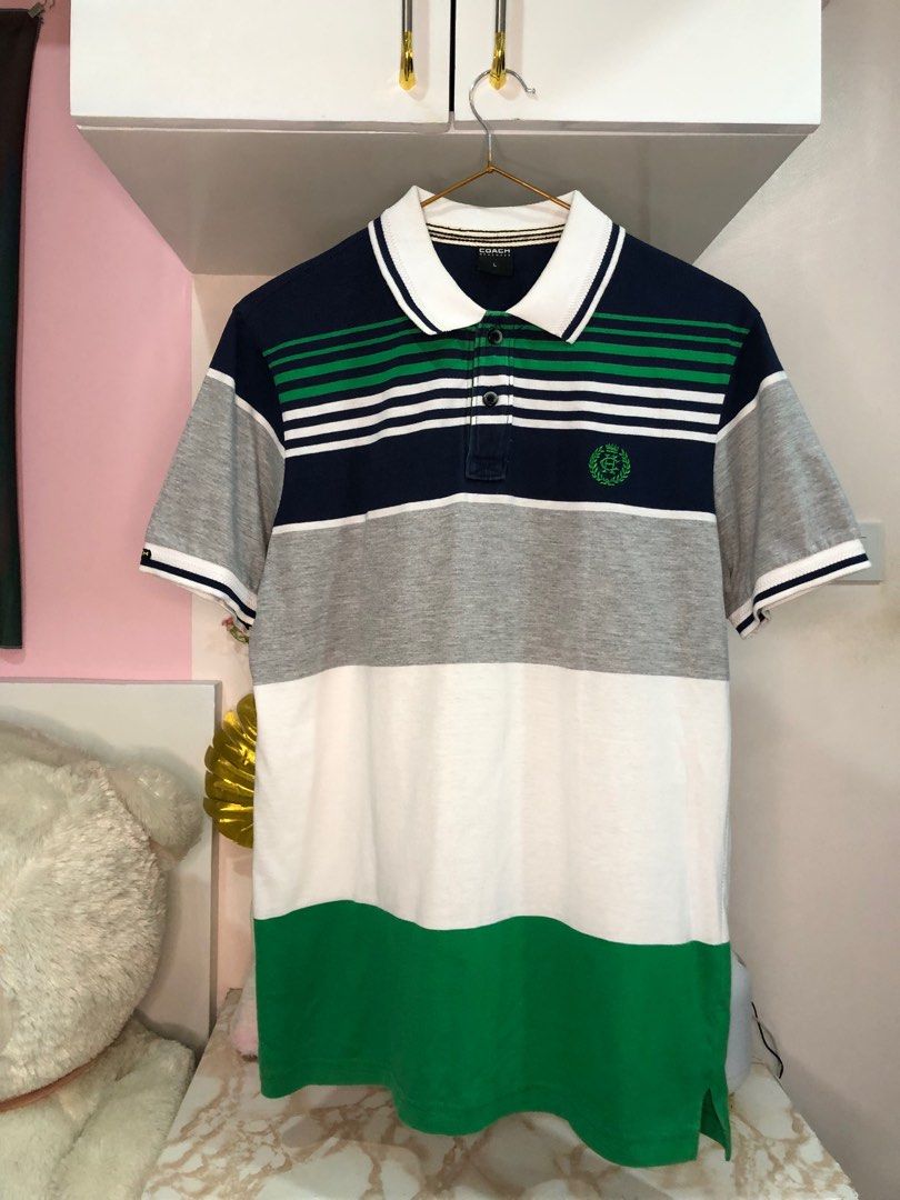 Green Striped Polo Shirt, Men's Fashion, Tops & Sets, Tshirts & Polo ...