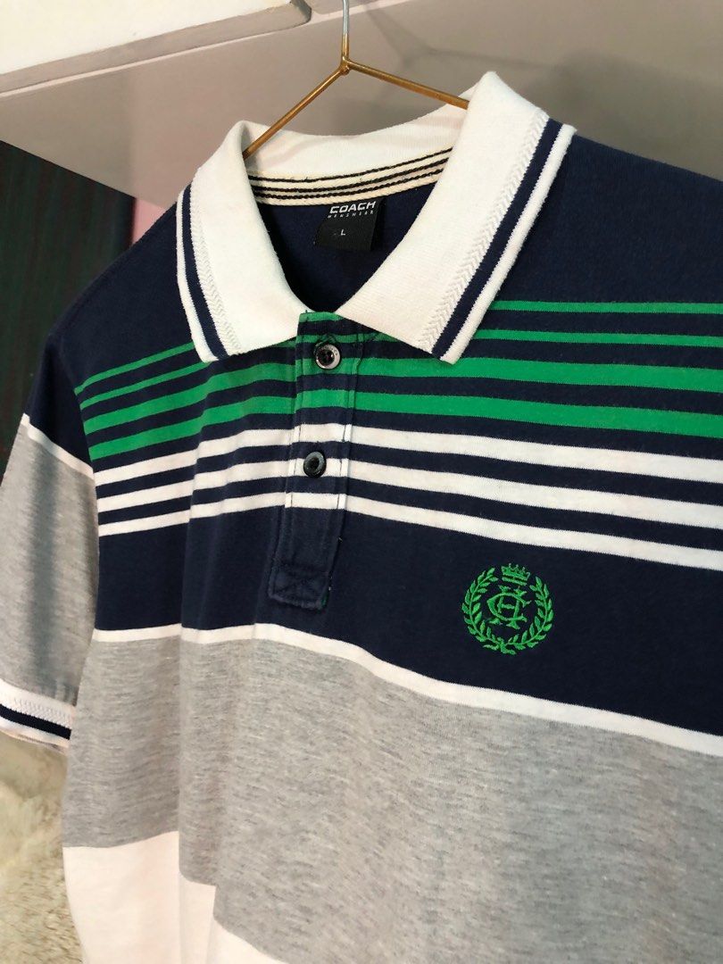 Green Striped Polo Shirt, Men's Fashion, Tops & Sets, Tshirts & Polo ...