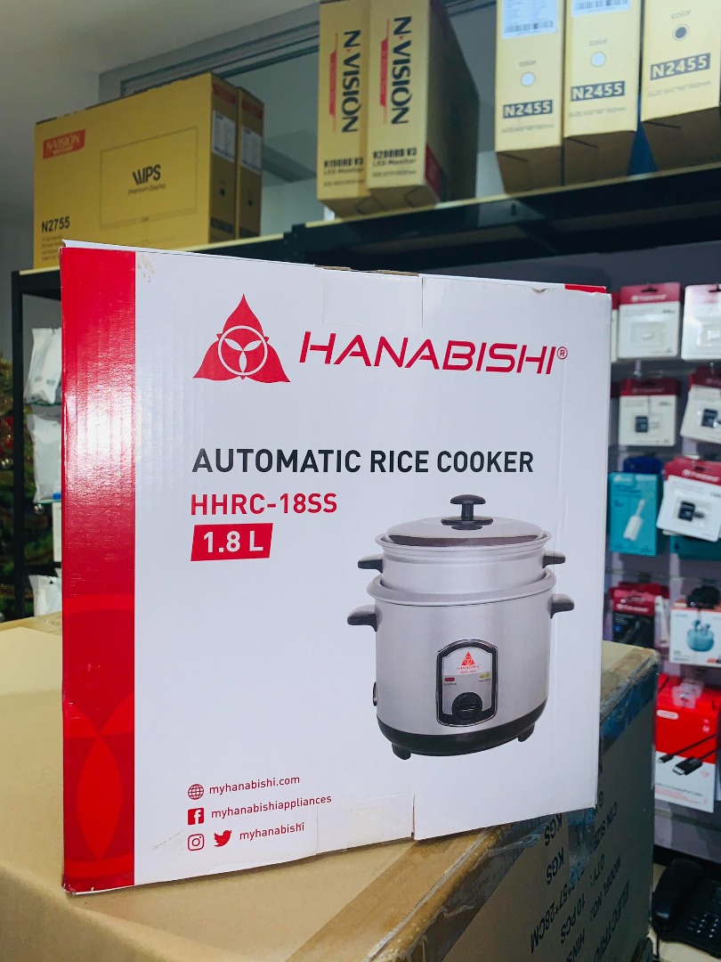 Hanabishi 1.8L Automatic Rice Cooker With Steamer HHRC-18SS, TV & Home ...