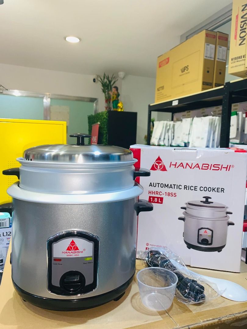 Hanabishi 1.8L Automatic Rice Cooker With Steamer HHRC-18SS, TV & Home ...