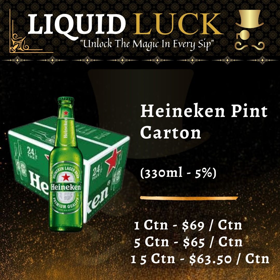 Heineken Pint Carton (24 x 330ml), Food & Drinks, Alcoholic Beverages on Carousell