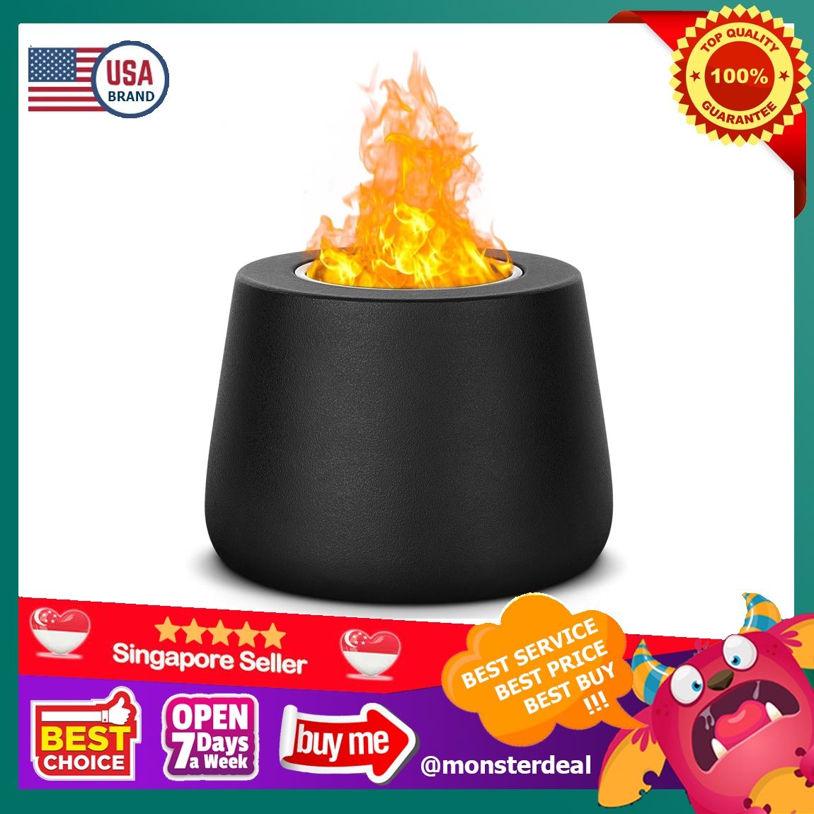 Indoor Tabletop Fire Pit Bowl - Portable Personal Table Top Small Mini ...