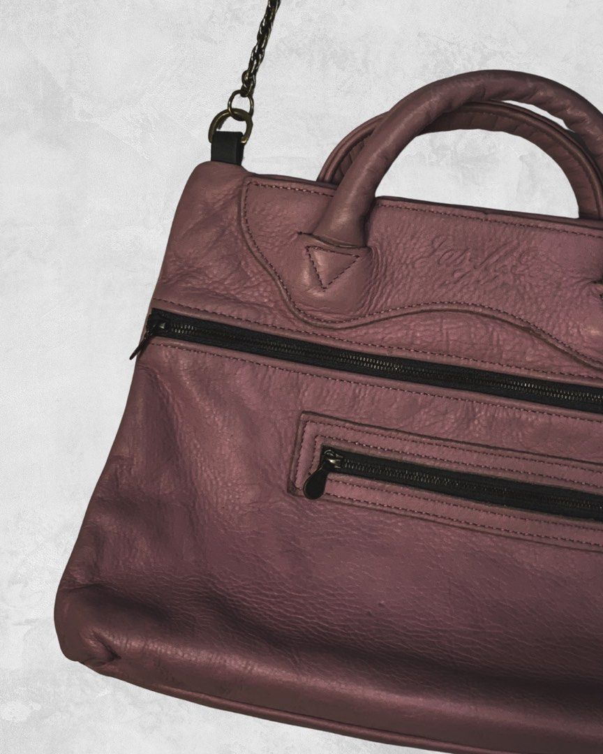 Jas MB London Chain and Belt Tumbled Leather Sling Bag, Women's Fashion ...