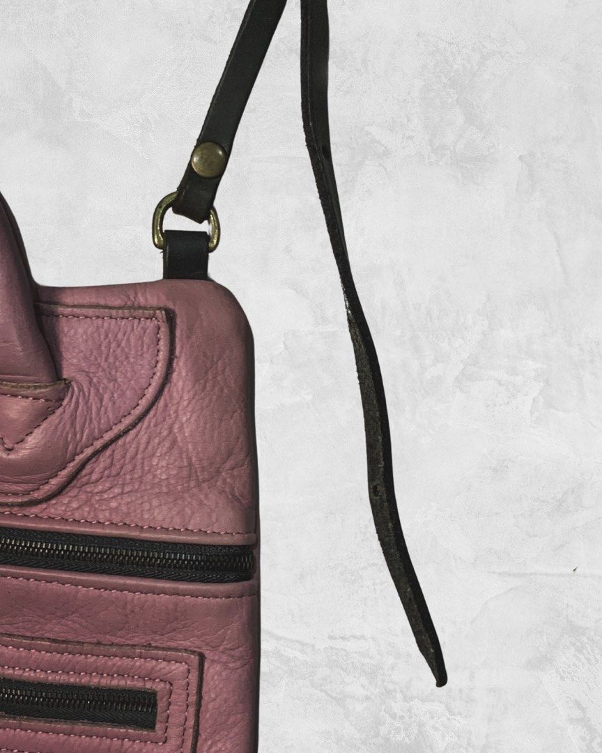 Jas MB London Chain and Belt Tumbled Leather Sling Bag, Women's Fashion ...