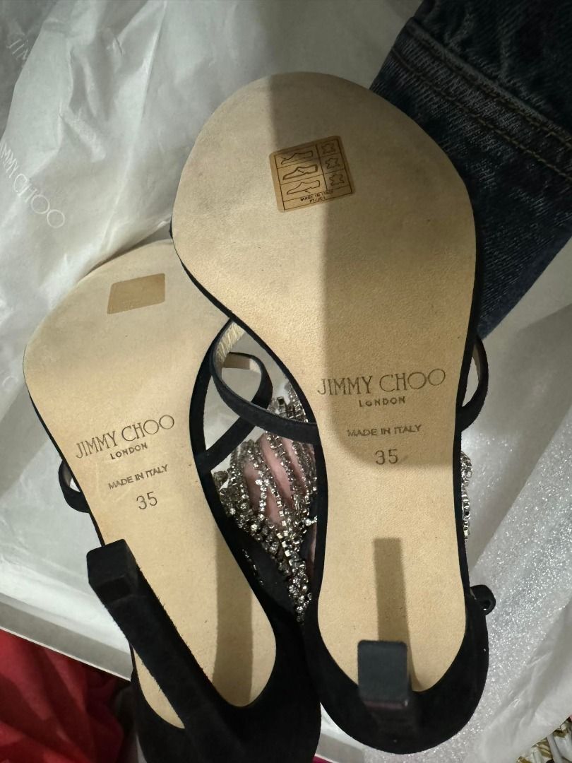 Jimmy Choo Bijou 100 crystal embellished shoes, Women's Fashion, Footwear, Heels on Carousell