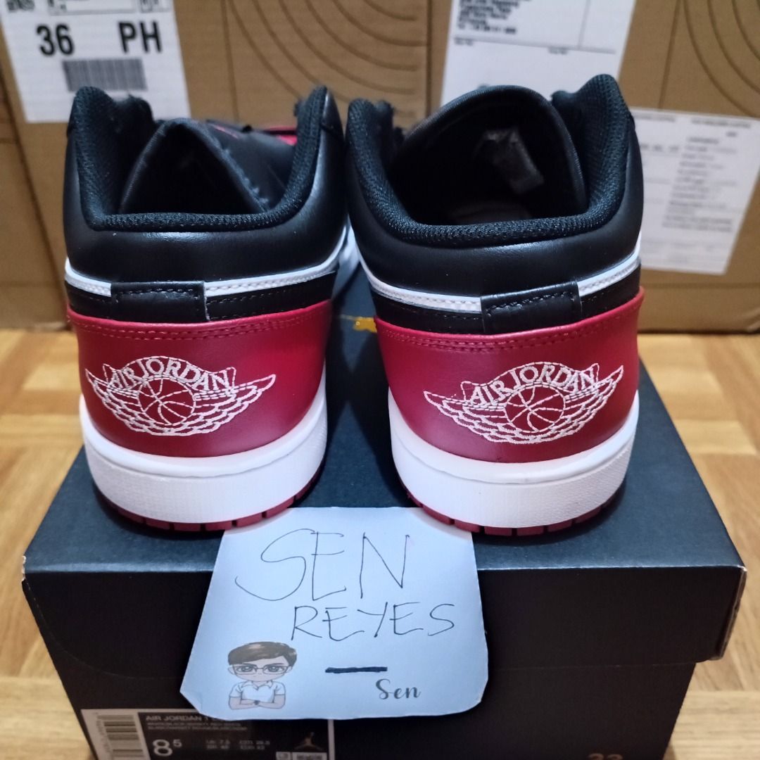 Jordan 1 low Bred toe v2.0, Men's Fashion, Footwear, Sneakers on Carousell