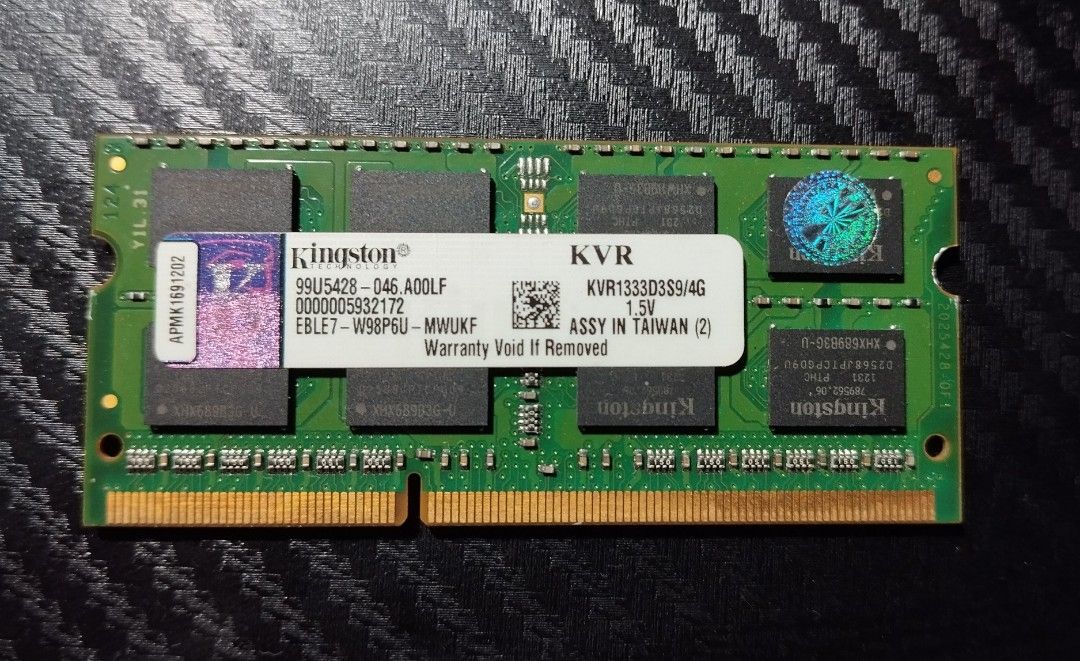 Jual Memory SODIM DDR3 KVR1333D3S9/4G (Second) Nego, Elektronik, Bagian ...