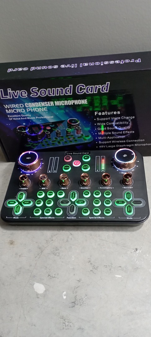 K600 Professional Sound Card Condenser Microphone Set Studio Audio ...