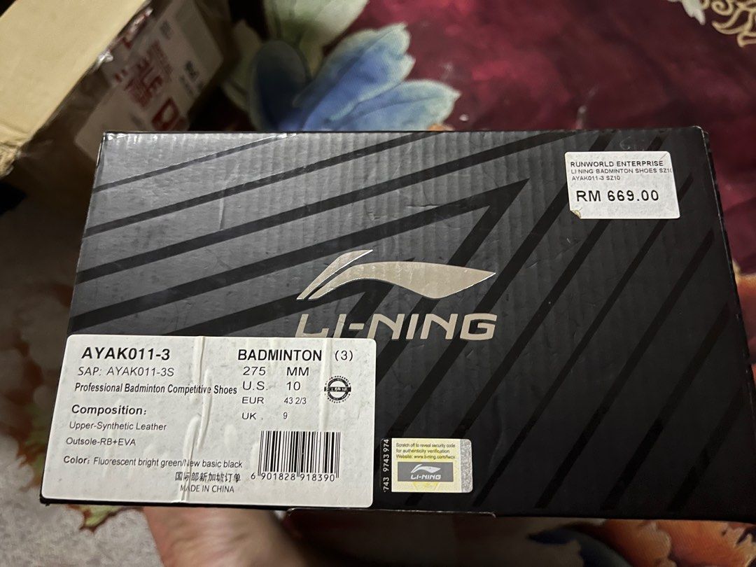 Kasut Badminton Li-Ning Chen Long AYAK011-3, Sports Equipment, Sports ...