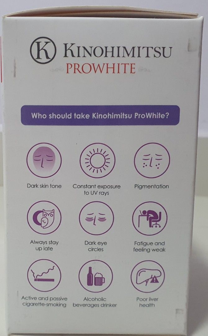 Kinohimitsu Prowhite Glutathione 30's, Health & Nutrition, Health ...
