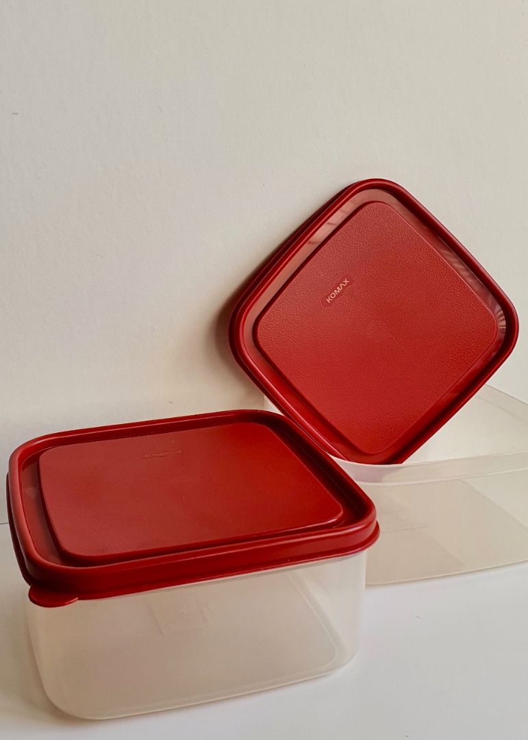 KOMAX Square Plastic Box with Lid (18x18cm), Furniture & Home Living ...