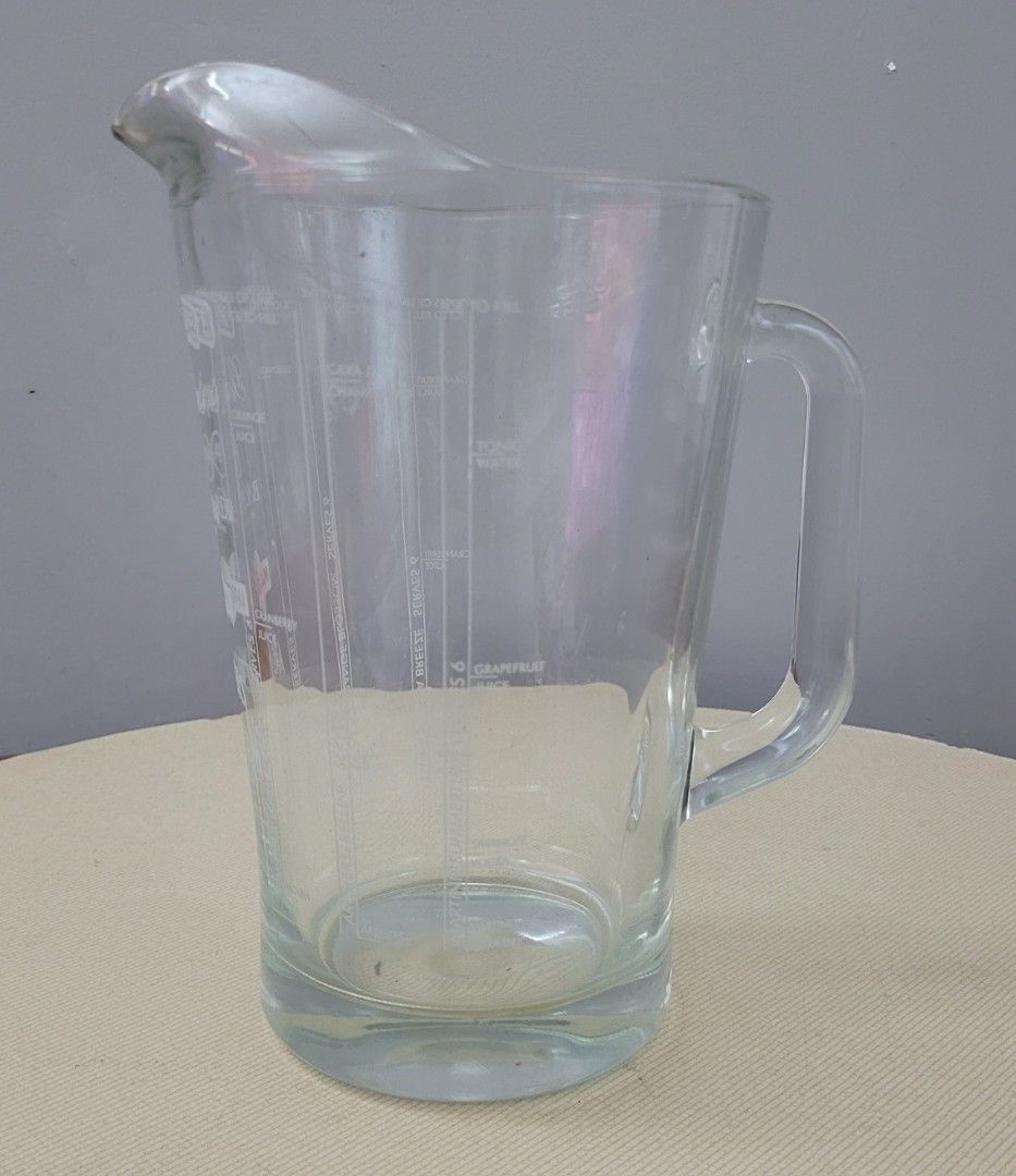 Large glass serving pitcher jug Italy, Furniture & Home Living ...