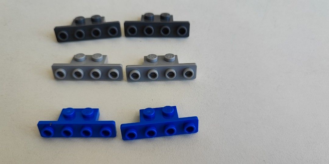 Lego TechnicLEGO Dark Stone Gray Bracket 1 x 2 - 1 x 4 with Rounded ...