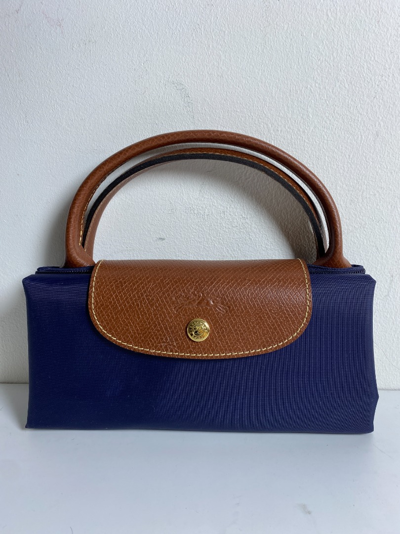 LONGCHAMP Blue Le Pliage Top Handle Bag "L", Luxury, Bags & Wallets on ...